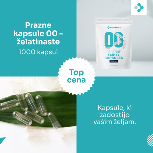 3x Prazne kapsule 00 – želatinaste, skupaj 3000 kapsul - FutuNatura.si