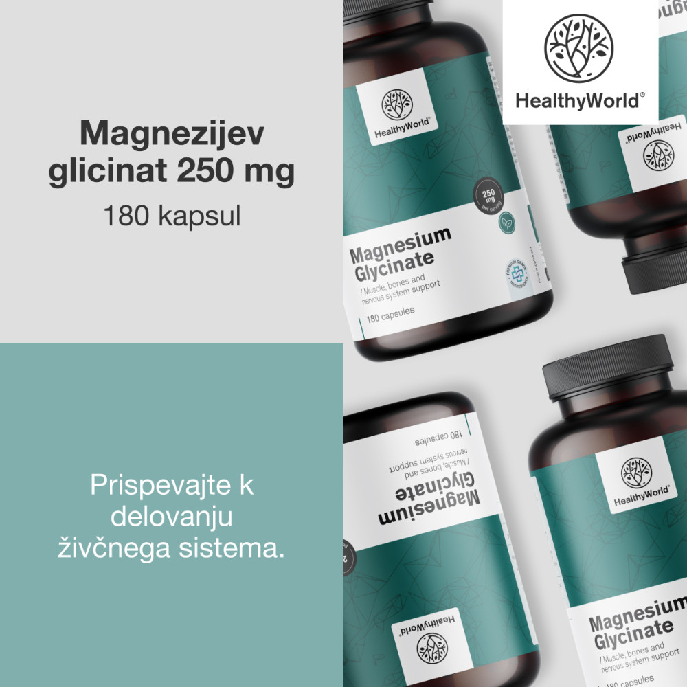 Magnezijev glicinat 250 mg, 180 kapsul - FutuNatura.si