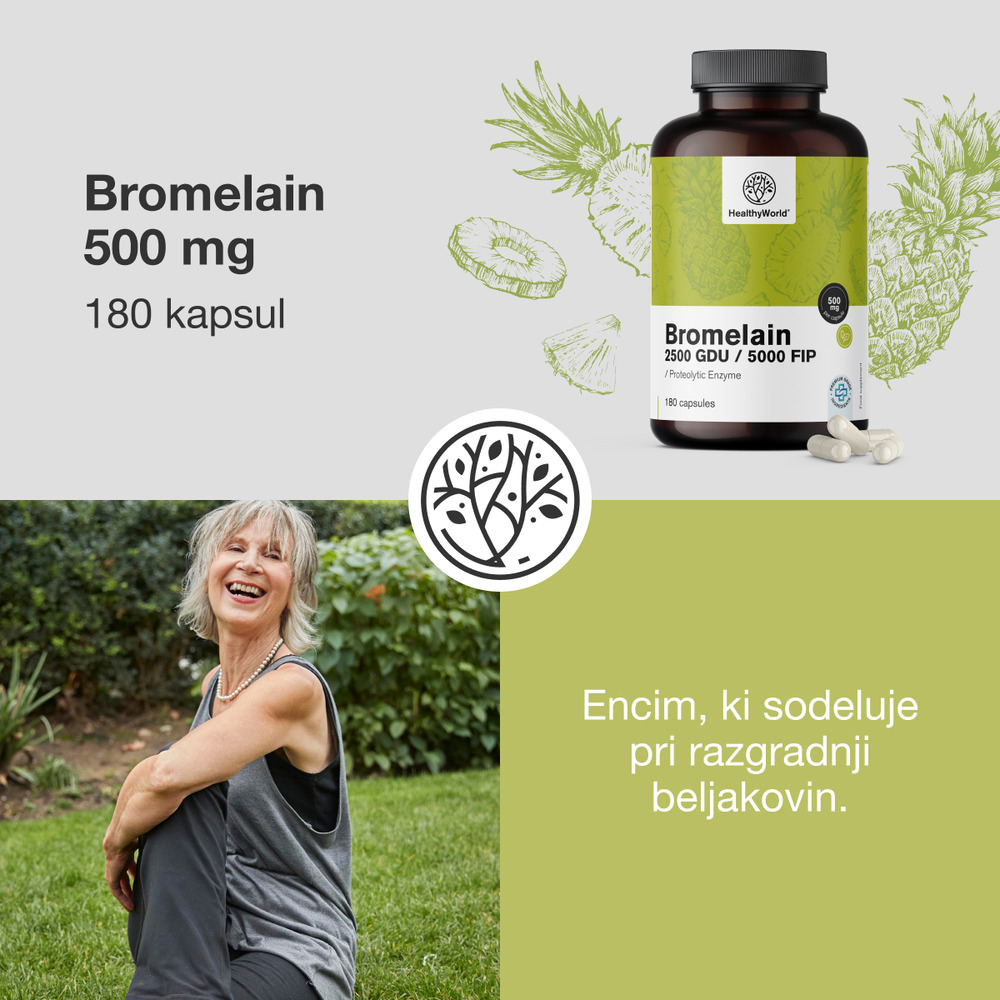 Bromelain 500 mg, 180 kapsul - FutuNatura.si