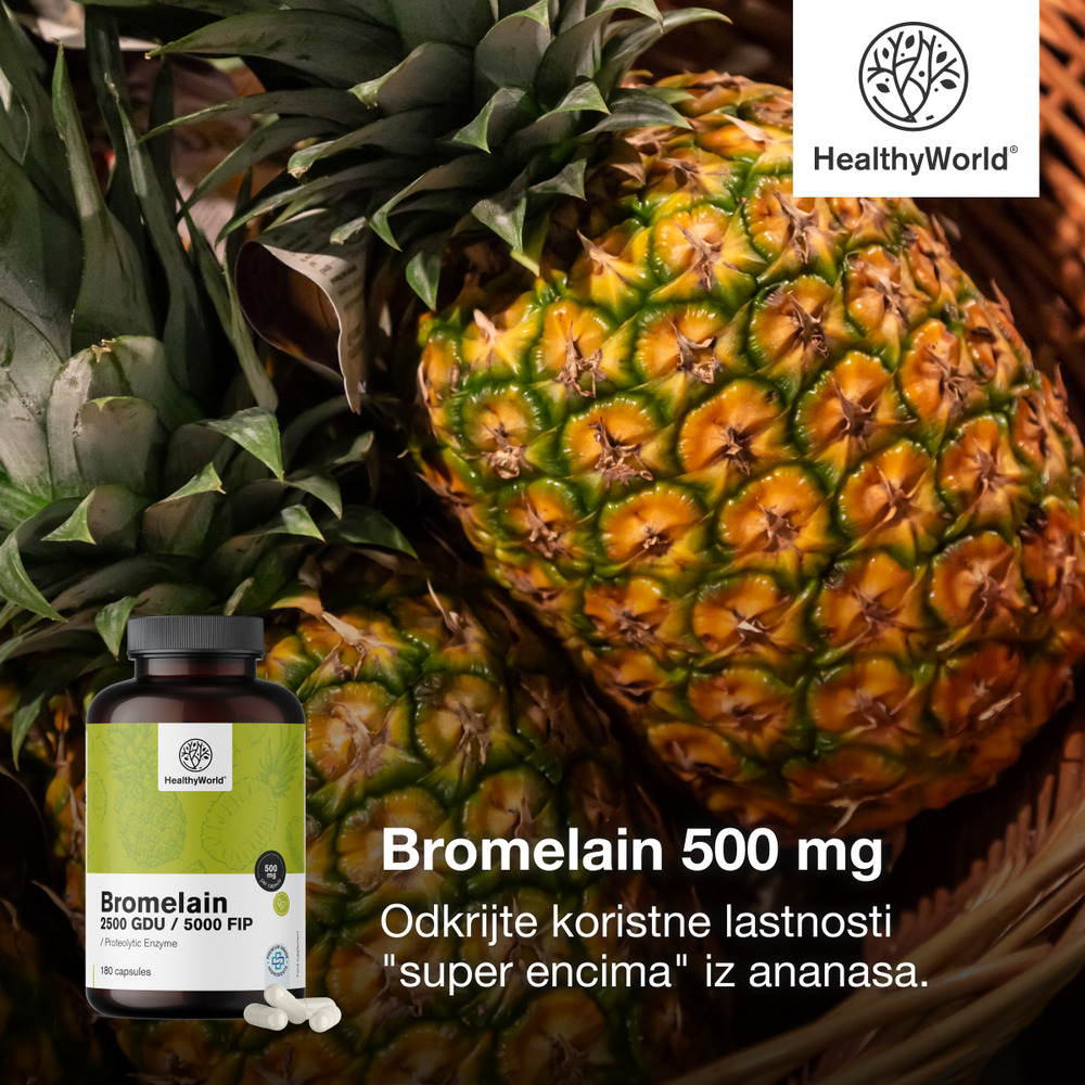 Bromelain 500 mg, 180 kapsul - FutuNatura.si