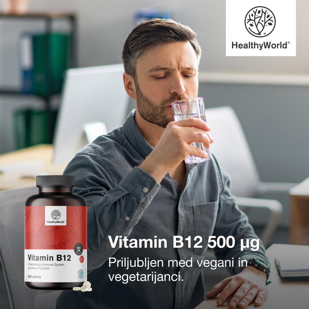 Vitamin B12 500 µg, 365 tablet - FutuNatura.si