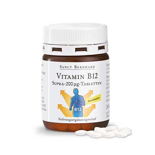Vitamin B12 Supra, 200 µg, 240 tablet - FutuNatura.si